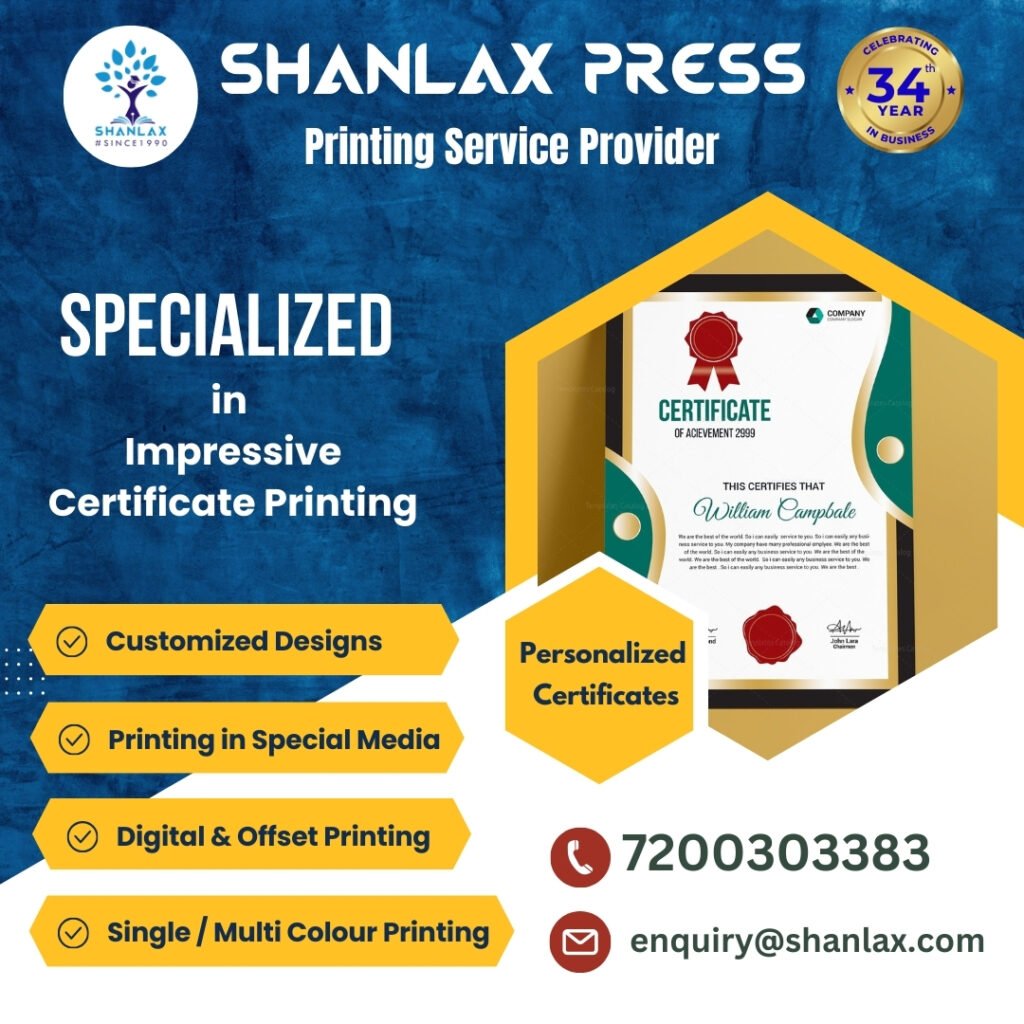 Introduction to Shanlax Press – Specialized in Impressive Certificate Printing - Shanlax